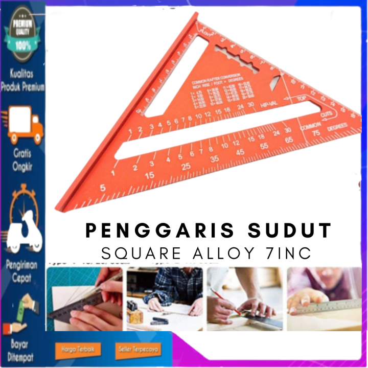 Penggaris Sudut 7inch Penggaris Segitiga Multi Sudut 90 derajat ...