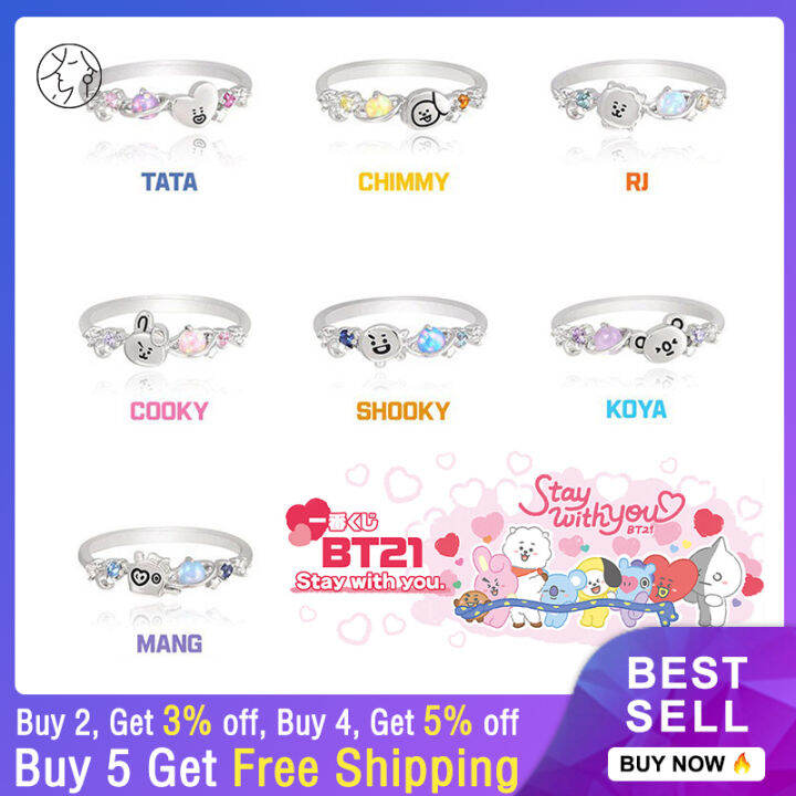 SHIDOMI Kpop Merch 2022 BTS Bangtan Boys BT21 Ring for Women Jewelry ...