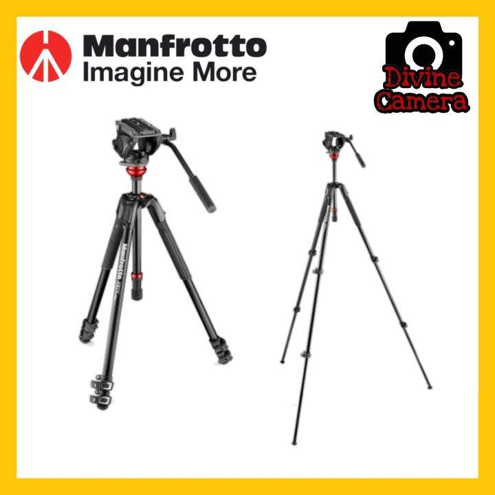 Manfrotto 500 Fluid Video Head with 190X Video Aluminum Tripod ...