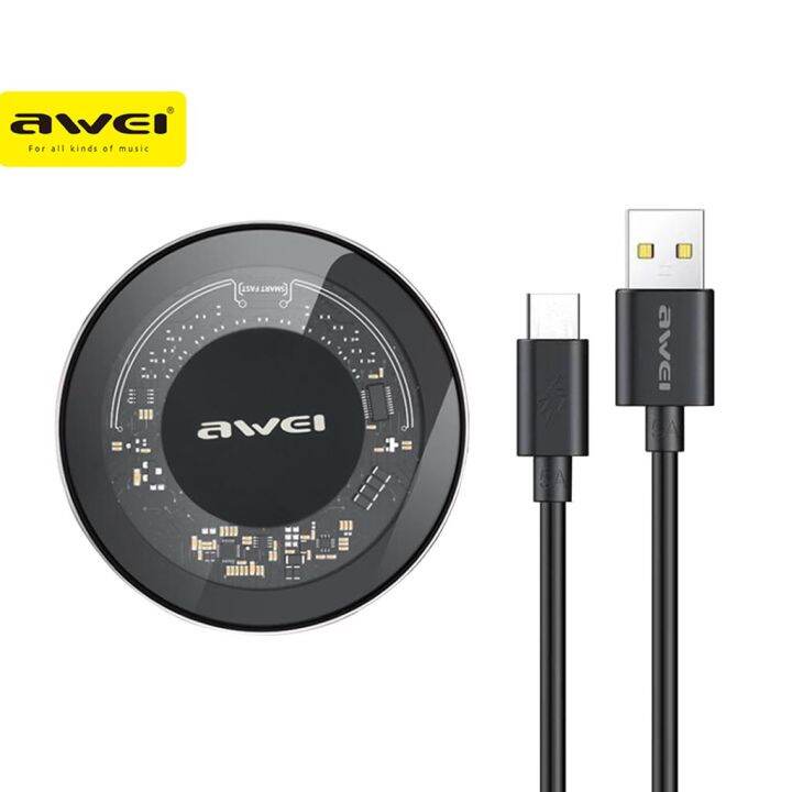 Awei W21 Portable Transparent Wireless Fast Charger 15W Quick Charge ...