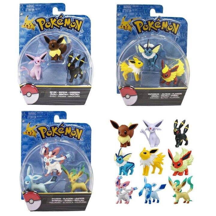 [ Ready Stock]Set Of 3 Anime Pokemon Go Eevee Evolution Action Figure ...