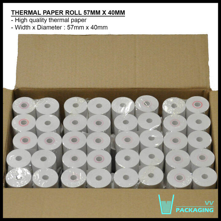 57x40 Thermal Receipt Paper Roll 57mm x 40mm / CASH REGISTER ROLL ...