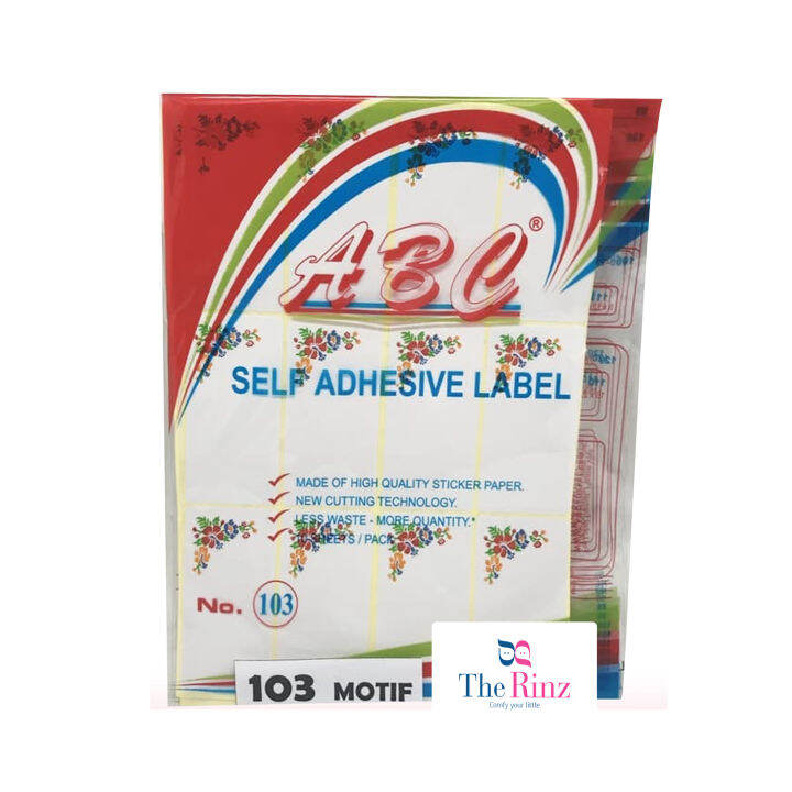 stiker label ABC No 103/121 MOTIF (self adhesive label) / label ...