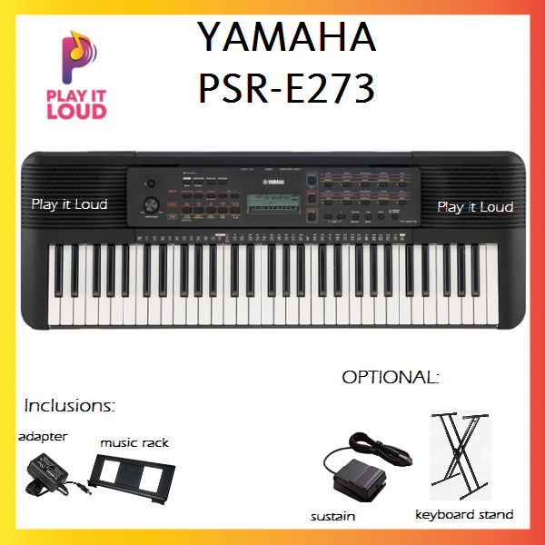 YAMAHA PSR E273(free Sustain) PORTABLE KEYBOARD ORIGINAL W/ ADAPTOR 61 ...