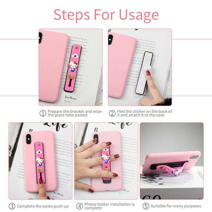 Finger Ring Back Holder Hook Retractable Mount Mobile Phone Finger Grip ...