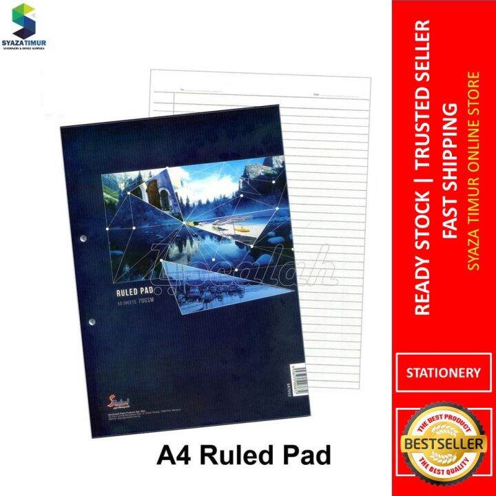 [ST-GR MY] Ruled Pad Book A4 70GSM 50s/70s | Test Pad Exam Sheet Buku ...