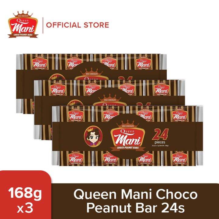 Queen Mani Peanut Choco Bar by 24s bundle of 3 | Lazada PH