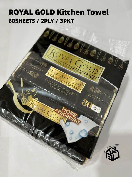 ROYAL GOLD Soft Pack Kitchen Towel 80sheets (3PKT/2PLY) | Lazada