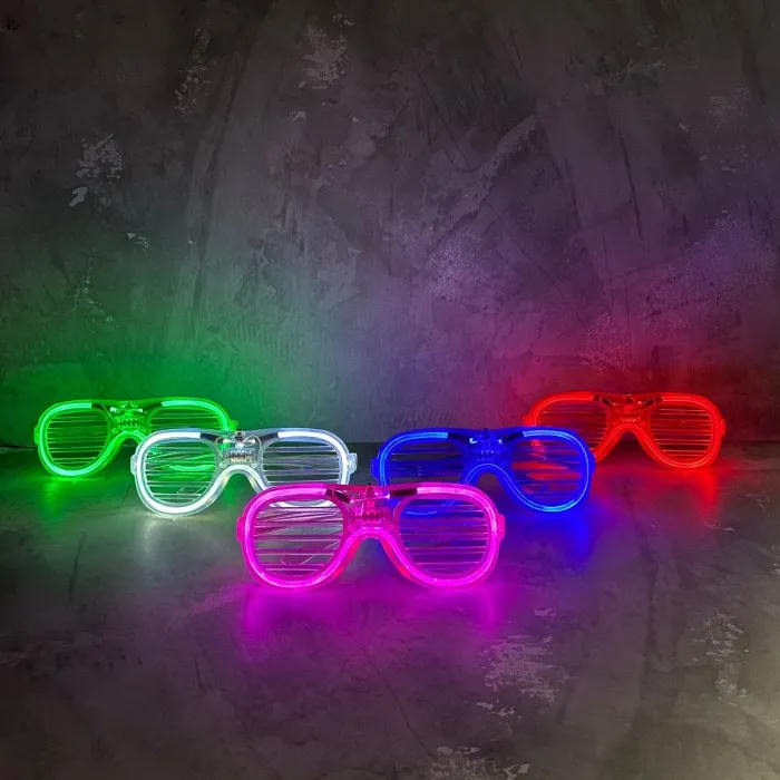 Kacamata LED Viral Luminous Party Colourful Nyala Glow in The Dark ...
