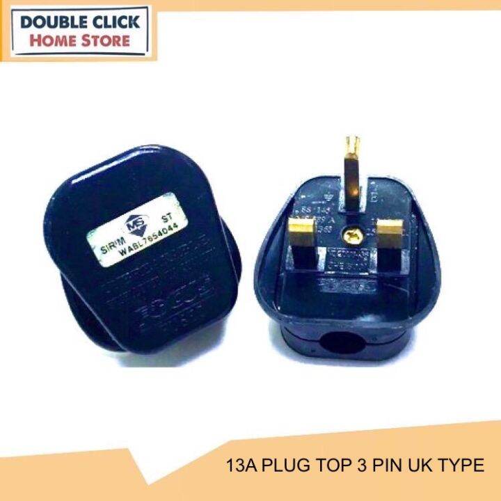 (SIRIM)13A Plug Top 3pin UK Type Plug Top Black | Lazada