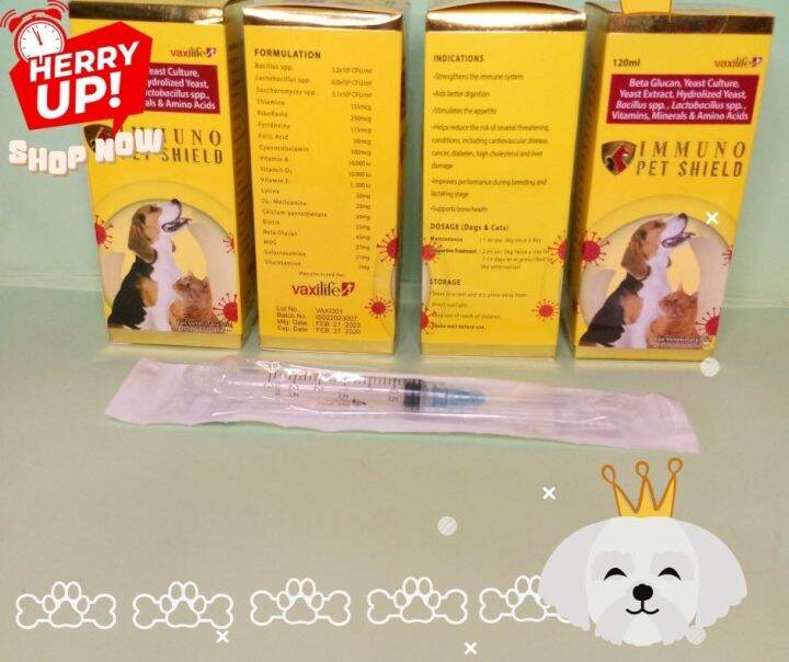IMMUNO PET SHIELD for Dogs and Cats 120ml with FREE Syringe | Lazada PH