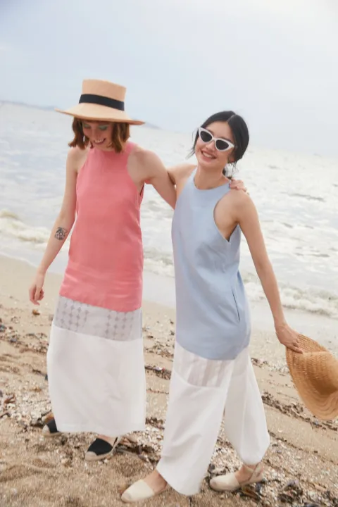 Pre order 3 days - Coconut Tropical - Dress - Gelate ชุดเดรส เดรสยาว ผ้าลินิน เดรสแขนกุด ...