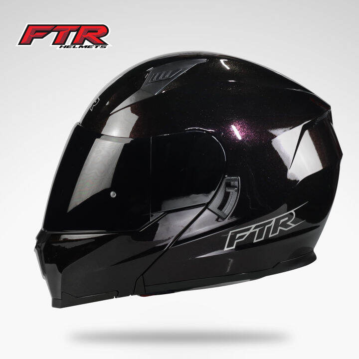 FTR Helmets Scope - Glossy Black Chameleon Modular Dual Visor Helmet ...