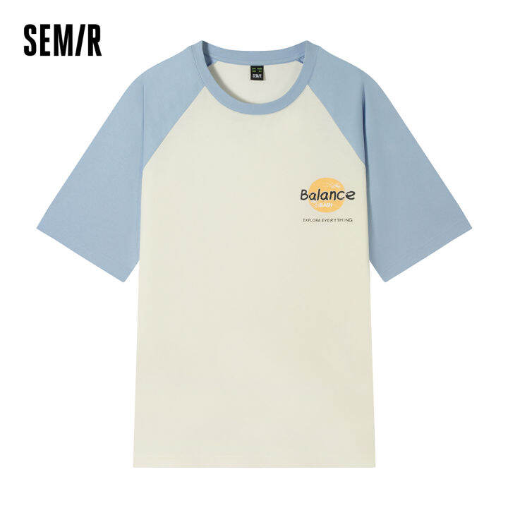 Semir Short Sleeve T Shirt Men Trend Contrast Color Raglan Sleeves