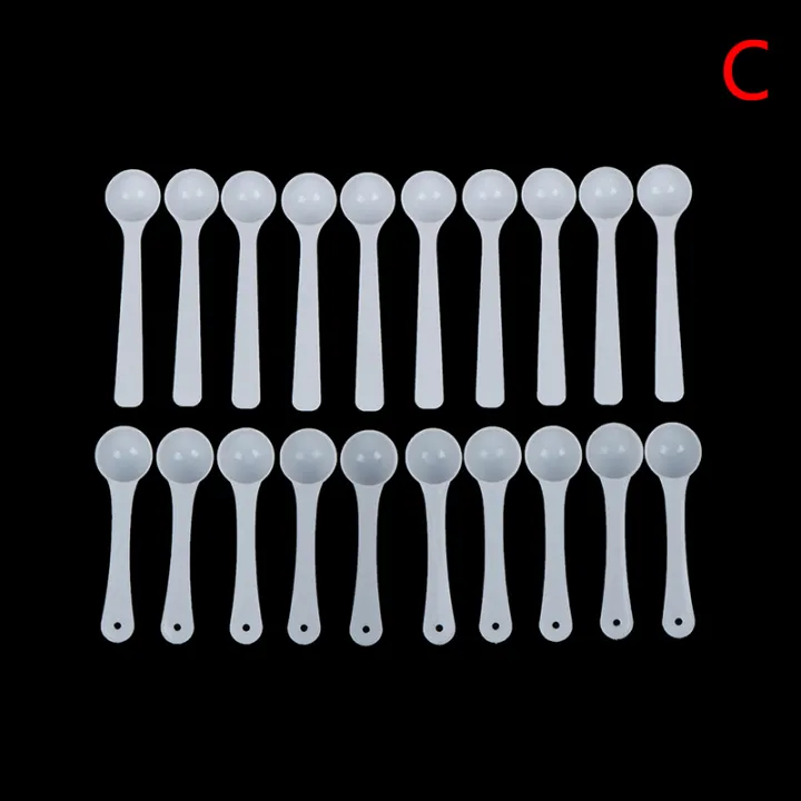 Zaxin 20PCS 1g Plastic 1 Gram Scoops/Spoons For Food/Milk Measuring ...
