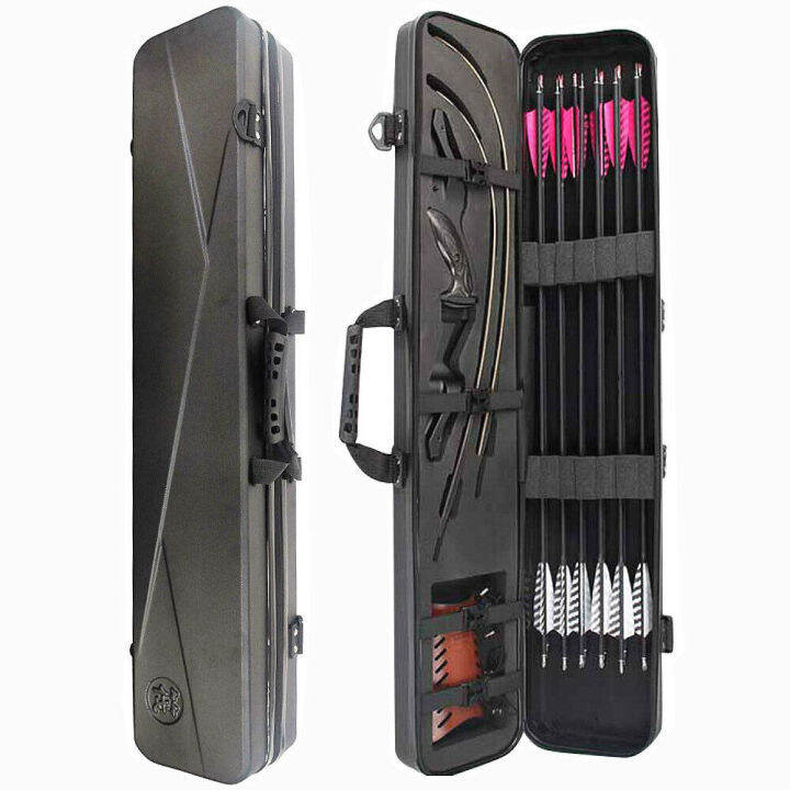 AME Takedown Recurve Bow Case Hard Shoulder Storage Arrows Quiver ...