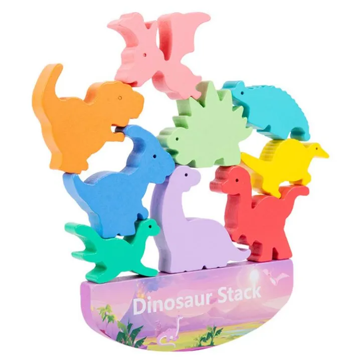 Stacking Dinosaur Toys Montessori Toys Stacking Dinosaur Toys Wooden ...