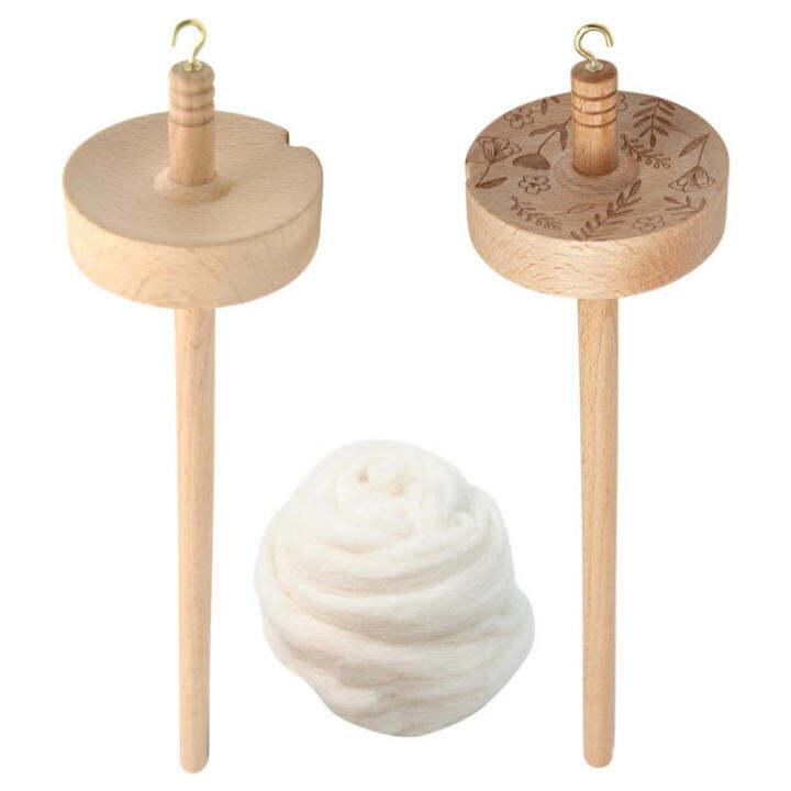 Yarn Spindle DIY Drop Spindle with Notch Wooden Spinning Wheel for Yarn ...