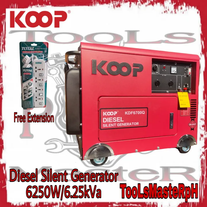 KOOP 6250W/6.25KVA Diesel Silent Generator KDF6700Q 186 FA | GF3-6 ...