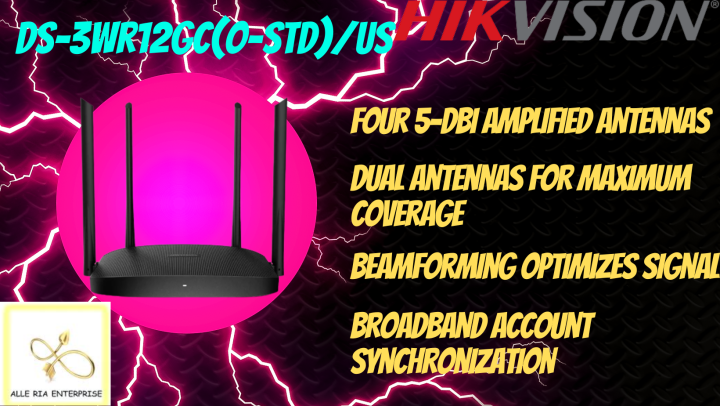 DS-3WR12GC(O-STD)/US HIKVISION WIFI ROUTER AC 1200M GIGABIT WIFI5 ...