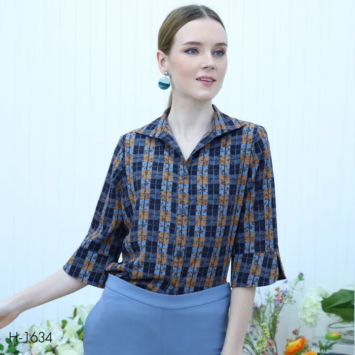 MIKIKO Shirt MI-H1634 โคโม่ ชีราเม้นท์ แขนยาว IGPU22-1 | Lazada.co.th