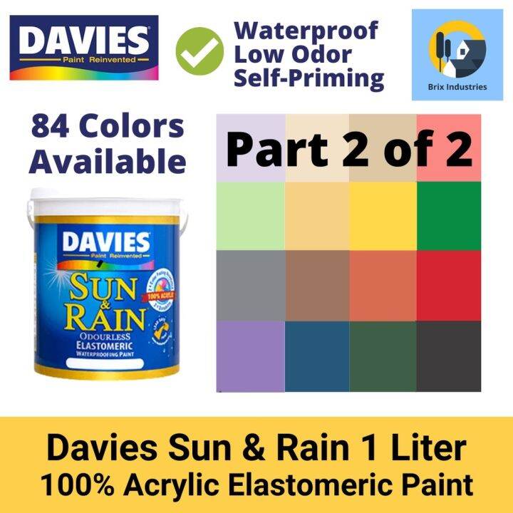Ten miro Davies Sun and Rain 1 Liter Elastomeric Paint 100 Acrylic ...