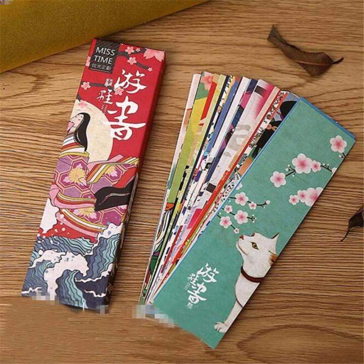 DUKEEN 30 Pcs/Box Cute Kawaii Paper Bookmark Vintage Japanese Style ...
