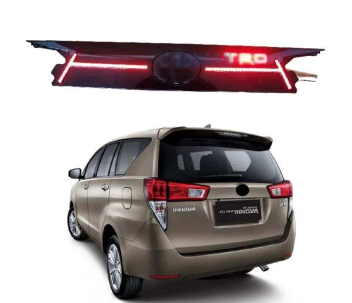 Toyota Innova Trunk Lid TRD Glossy BLACK LED Tail gate Trim Rear Door ...