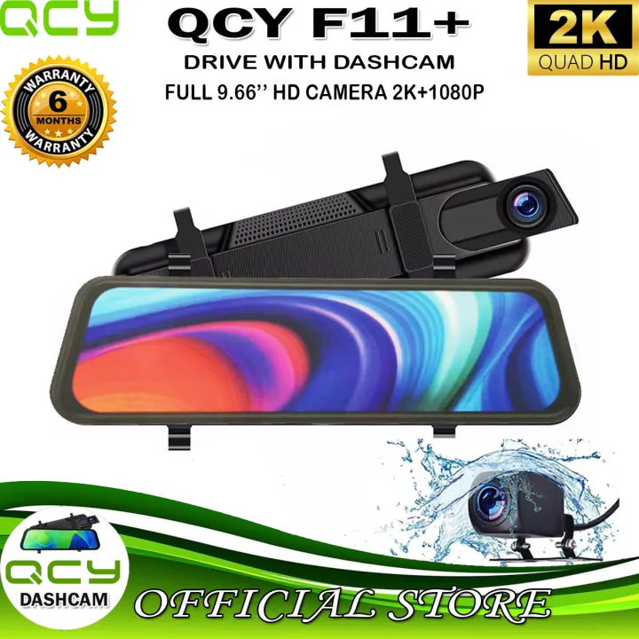 [QCY F11+ FHD] WIFI 2K Car Dvr Camera 9.66 Inch Streaming RearView ...