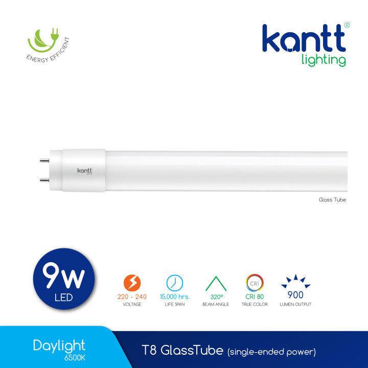 Kantt Lighting Daylight LED T8 GlassTube (Single-Ended Power) - 9W ...