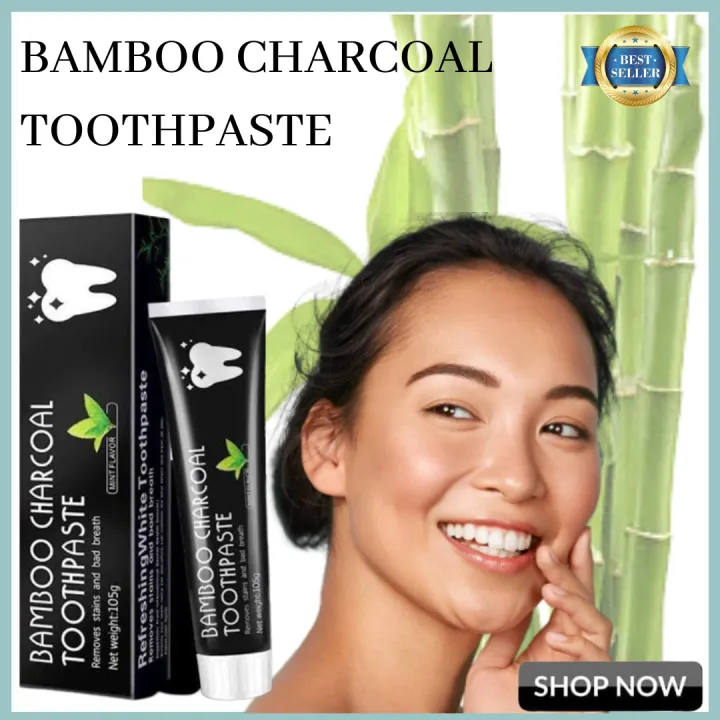 ORIGINAL 100% Bamboo Charcoal Teeth Whitening Black Toothpaste Whitener ...