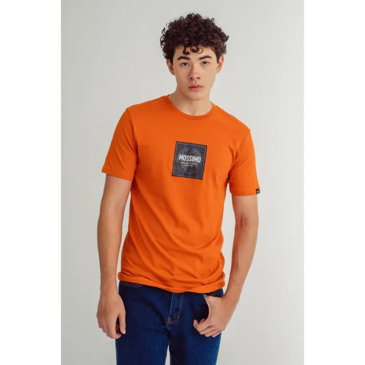 Basic Mango Rust with Small Branding Muscle Fit T-shirt | Lazada PH