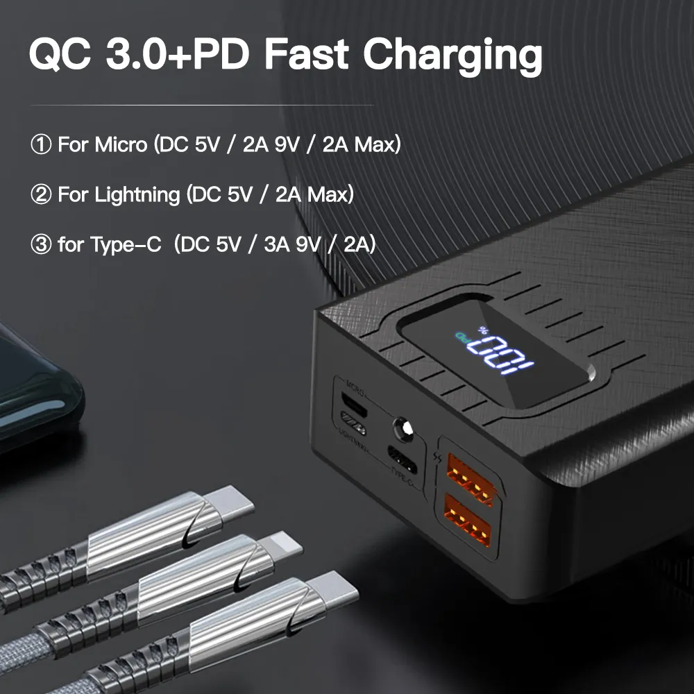 PowerBank 30000mAh พาวเวอร์แบงค์ แบตสำรอง ความจุ 30000 mAh ชาร์จเร็ว รองรับระบบ Quick Charge 2.0 ...