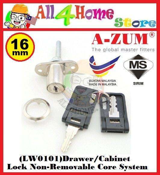LW0101 A-ZUM Drawer/Cabinet Lock Non-Removable Core System / Drawer ...