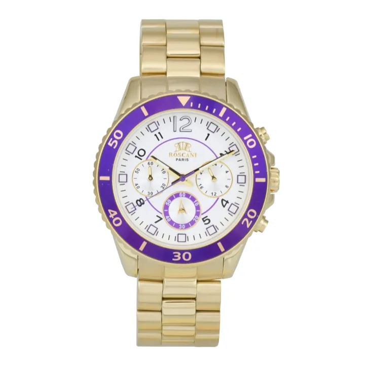 ⭐️Authorized⭐️ ROSCANI Paris Men Chronograph Quartz Stainless Steel ...