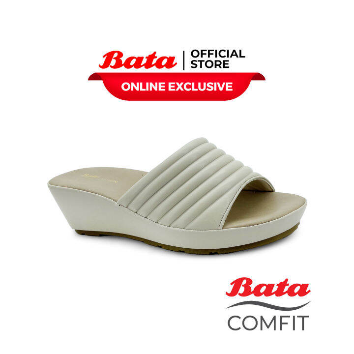 BATA COMFIT [Online Exclusive] Ladies Wedges Sandal Ivory - 6808049 ...