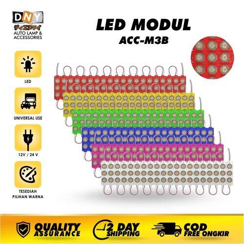 LAMPU LED 3 MATA / LED 3 MATA 24 VOLT / 12 VOLT / MODUL LED / MODUL 12 ...
