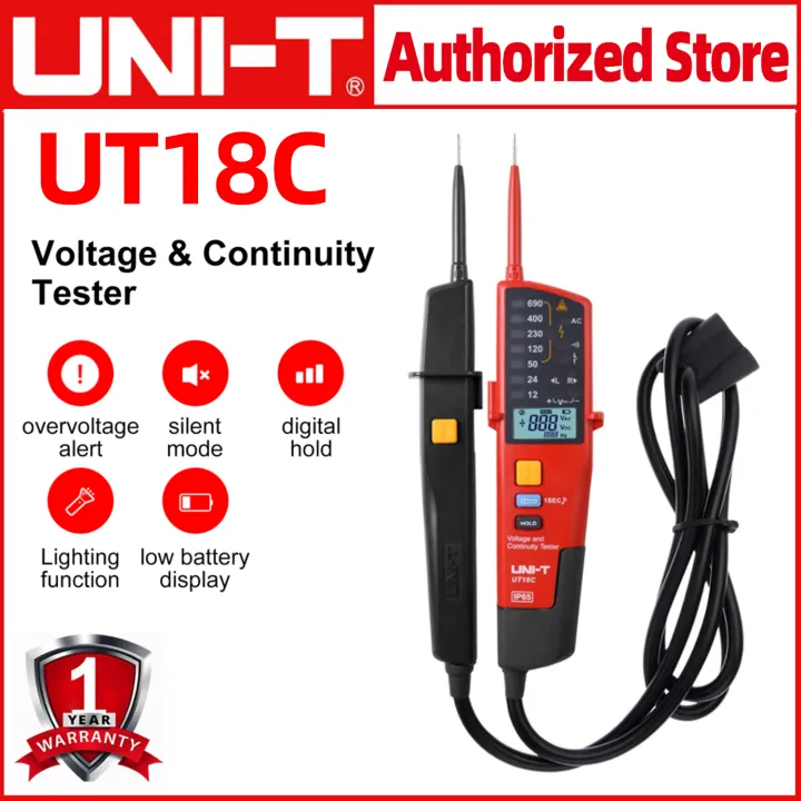 มิเตอร์วัดความต่างศักย์อัตโนมัติ,เครื่องทดสอบ RCD ต่อเนื่อง UNI-T UT18C ...