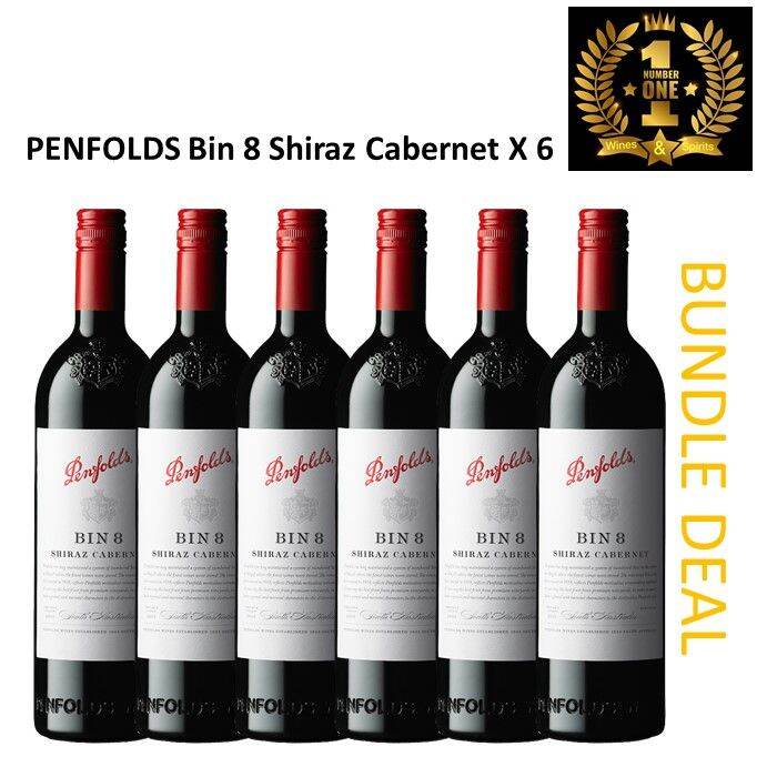 PENFOLDS Bin 8 Shiraz Cabernet 2019 Red Wine (Bundle of 6 Bottles X ...