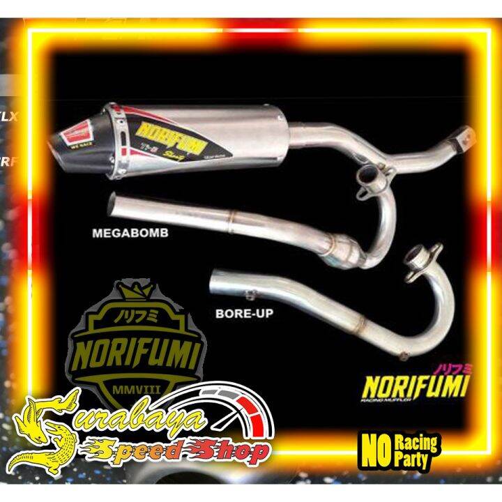 Norifumi Original Knalpot Trail Trabas Cross Kawazaki KLX 150BF Ban Besar Tipe TI-5 Shorty ...