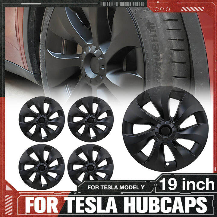Tesla Hub Caps 4PCS Performance Replacement Wheel Cap 19นิ้วฝาครอบล้อ ...