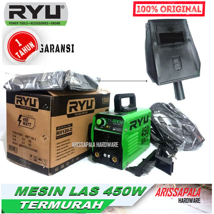 RYU Mesin Las 450 watt Trafo Las Listrik Travo Welding Inverter IGBT ...