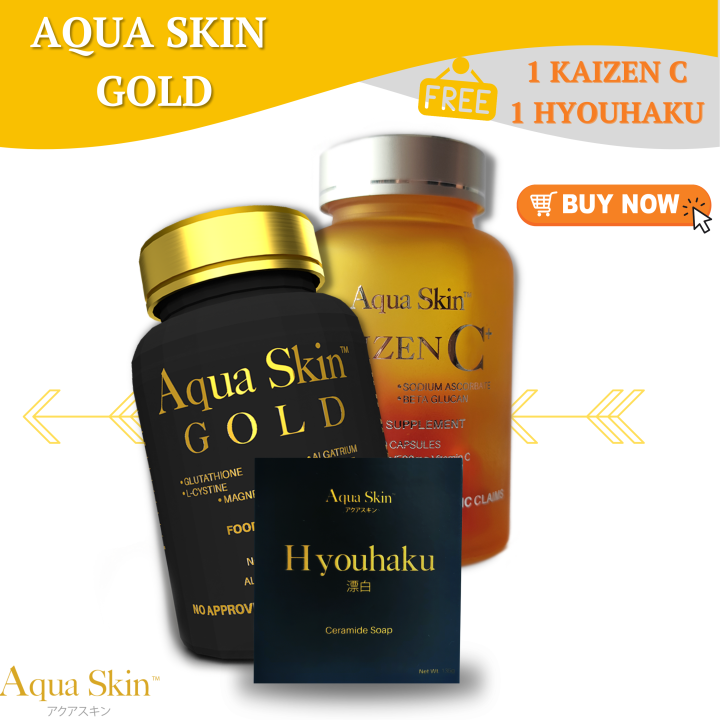 Aqua Skin Gold Glutathione Gluta Caps Kaizen C Hyouhaku Soap Collagen ...