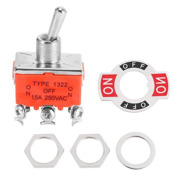 DPDT ON/ON 2 Positions 6 Screw Terminal Toggle Switch AC 250V 15A ...