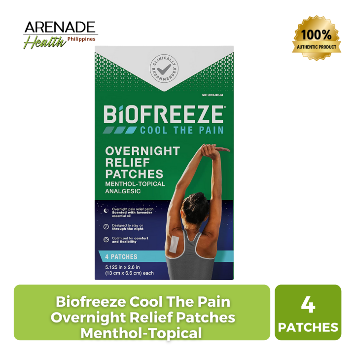 Biofreeze Cool The Pain Overnight Relief Patches Menthol-Topical 4 ...