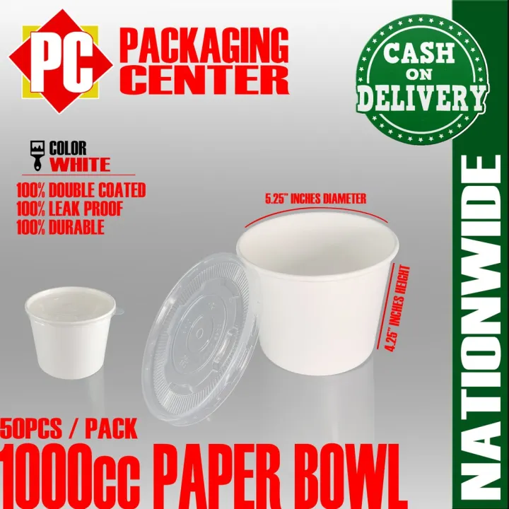 1000cc Paper Bowl With Lids Set by 50pcs per box | Lazada PH