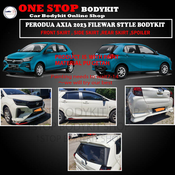 PERODUA AXIA 2023 FILEWAR STYLE BODYKIT FRONT SKIRT SIDE SKIRT REAR ...