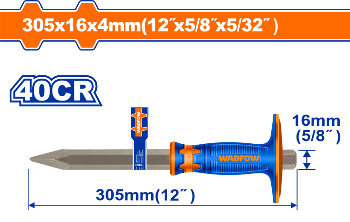 WADFOW Cold Chisel Flat & Pointed Chisel 4mm | 16mm | 19mm [SOLD PER ...
