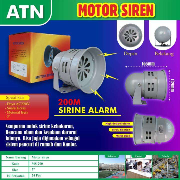 Baby Sirine Sirene Siren Motor MS-190 220V /MS-290 Alarm Sound ATN | Lazada Indonesia