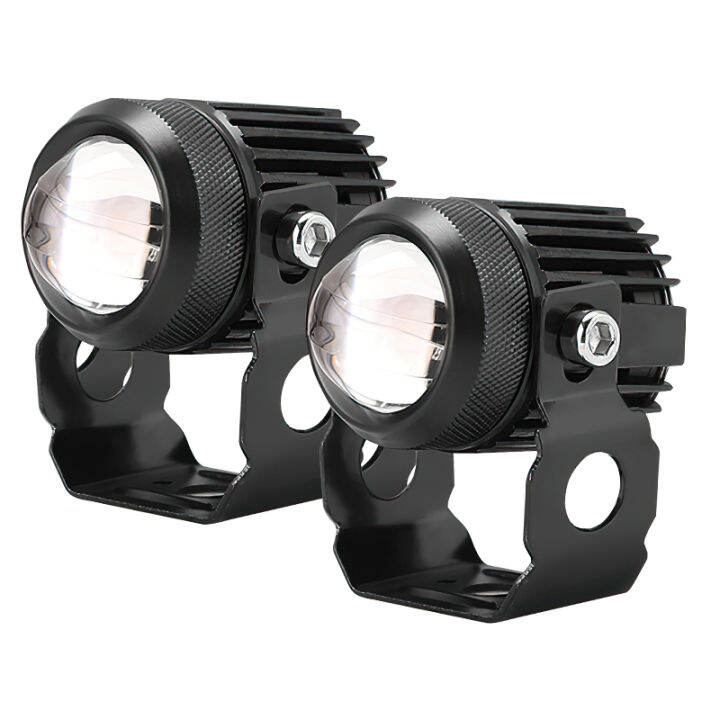 2PCS Mini Driving Light for Motorcycle High and Low Yellow/White Led Auxiliary Lights with ...